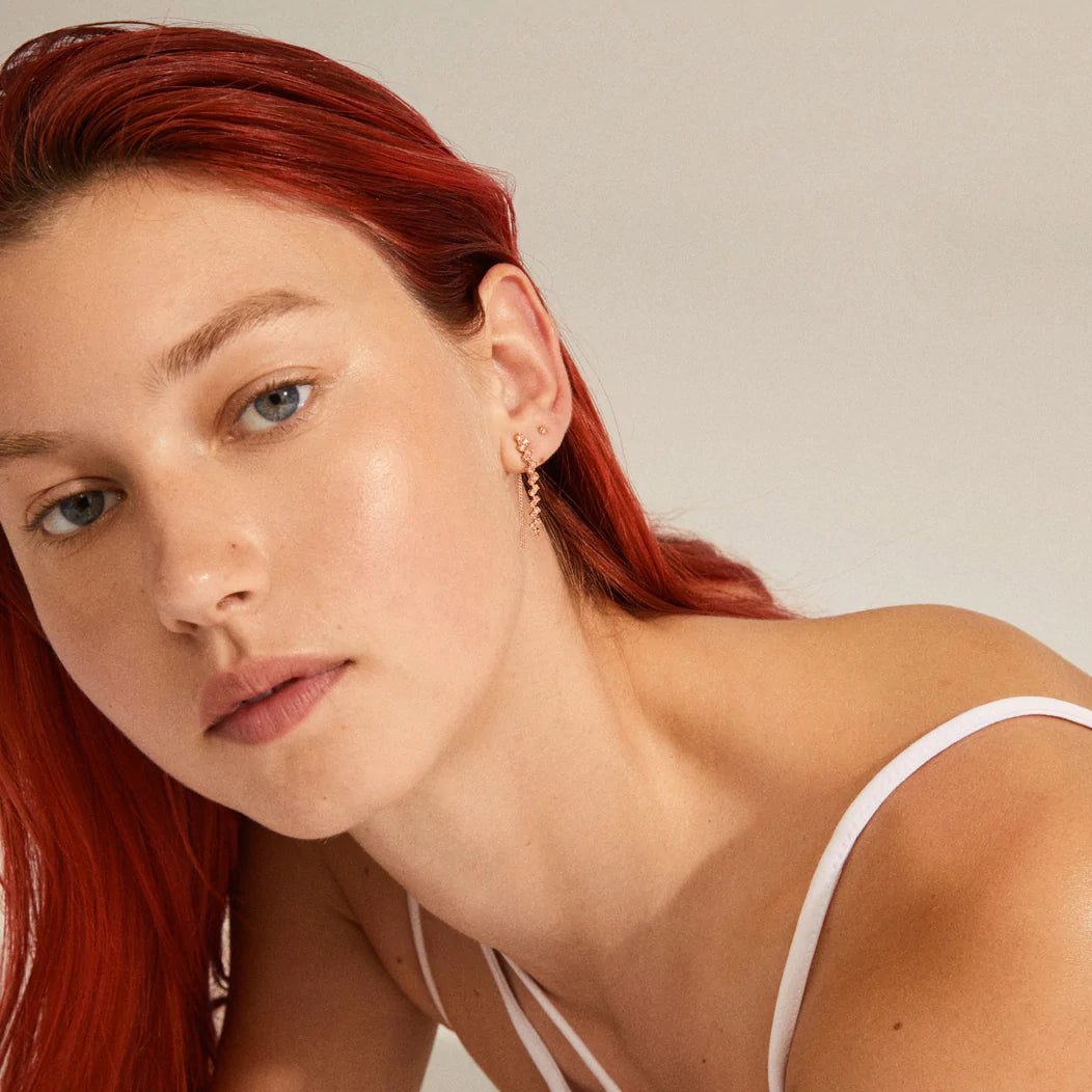 Jolene Crystal Earrings - Rose Gold – Butterfly Boutique